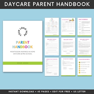 Daycare Parent Handbook, Childcare Enrollment Forms, Daycare Policies ...