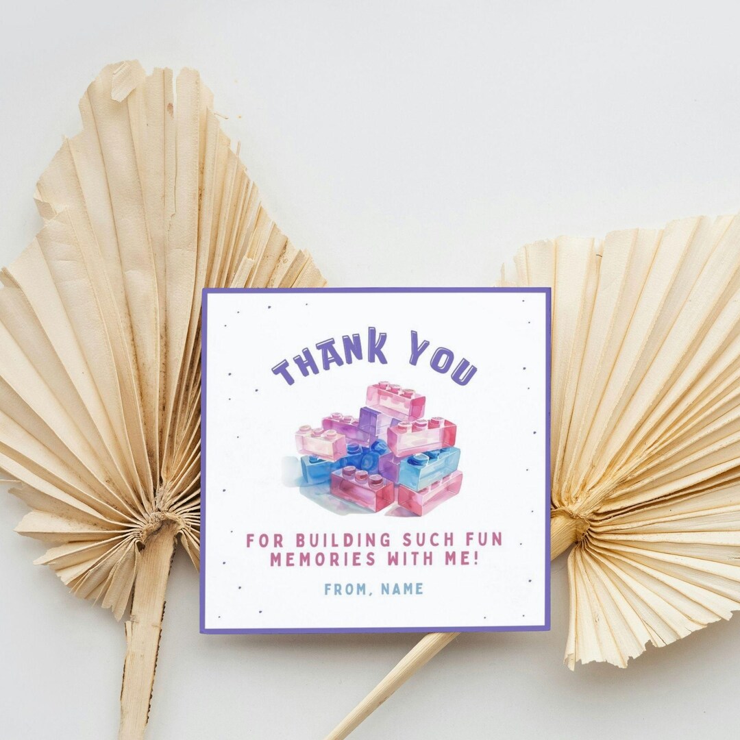 Building Blocks Party Favor Tag, Kids Block Favor Tag, Building Blocks ...