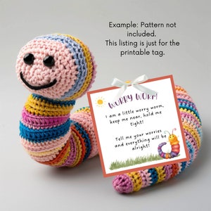 Worry Worm Tags & Worry Worm Cards for Crochet Worms, Printable Tag ...