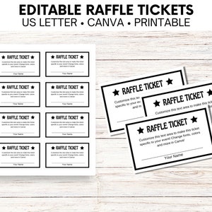 Instant Download Printable Raffle Ticket Custom Diy Ticket - Etsy