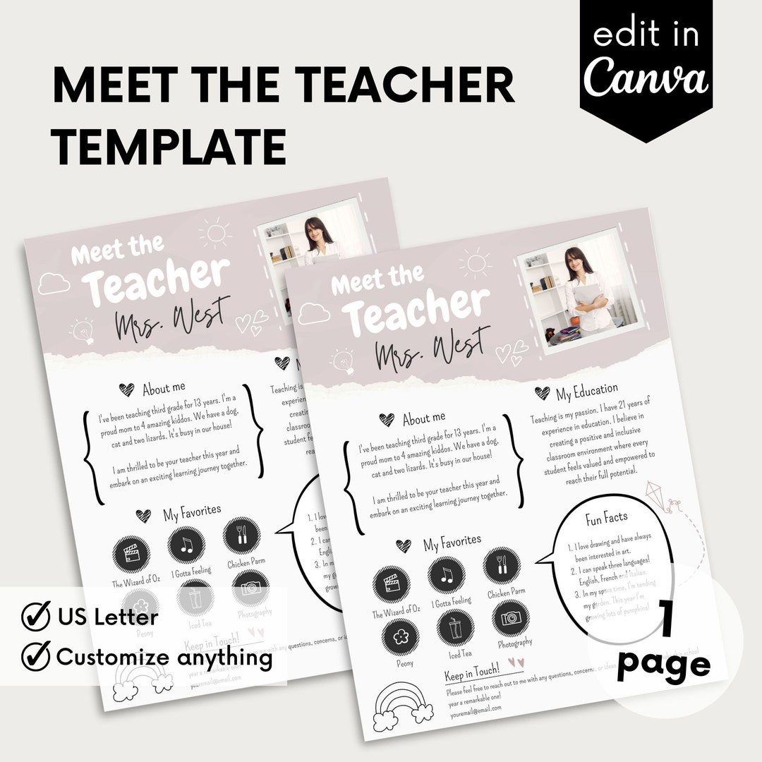 Meet the Teacher Templates, Back to School Flyer, First Day of School ...