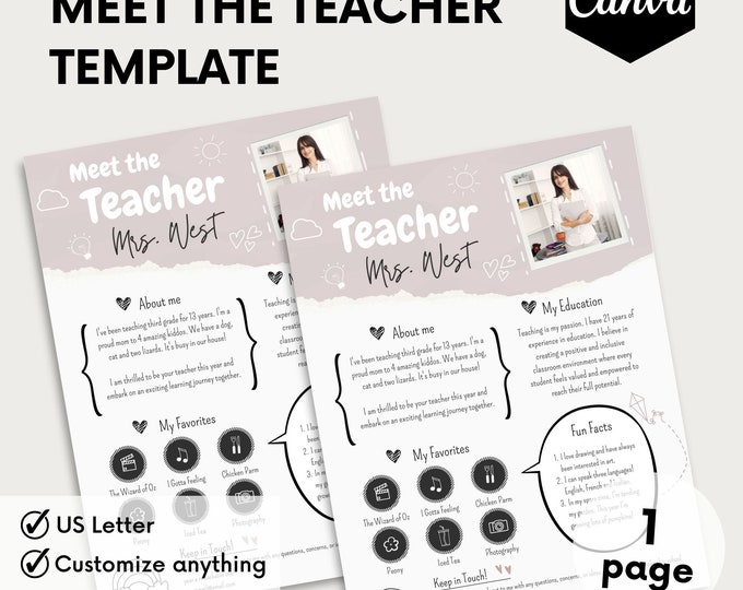 Meet the Teacher EDITABLE Classroom Printable Template, Meet the ...