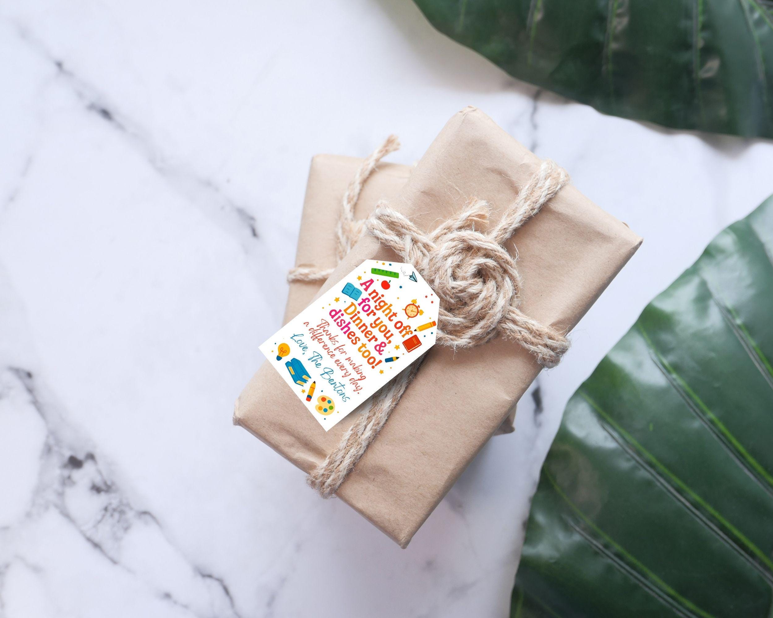 Dinner and Dishes on Us Printable Gift Tag, Editable Template for ...