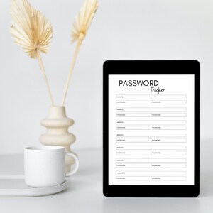 Password Log, Password Tracker Digital, Digital Password Keeper ...