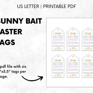 Printable Tags Carrots Bunny Bait Easter Tag Easter Card - Etsy
