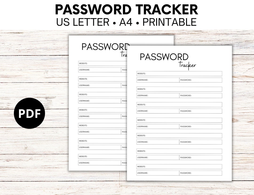 Password Log, Password Tracker Digital, Digital Password Keeper ...