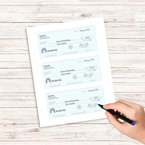 Editable Check, Pretend Money, Learning Money, Kids Pretend Play ...