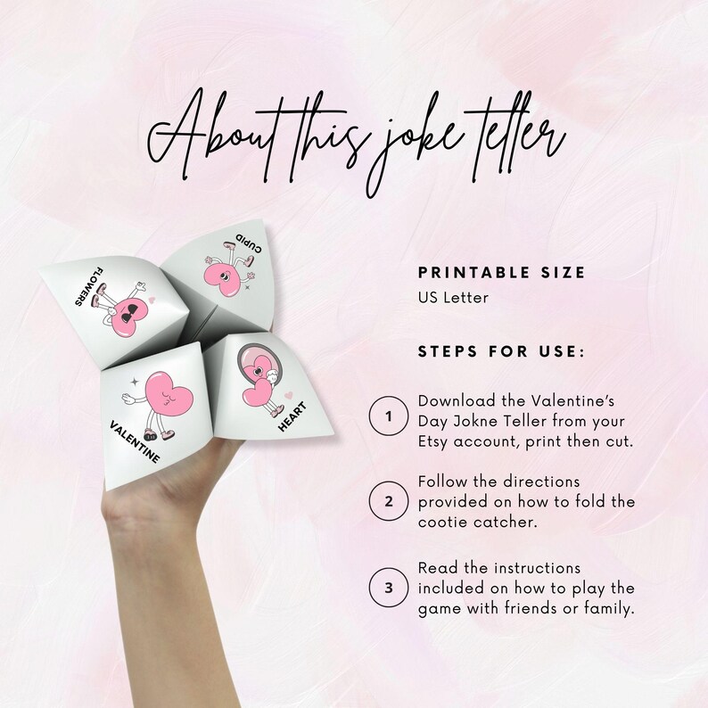 Cootie Catcher Valentine - Printable Kids Joke Teller - Fun Classroom ...