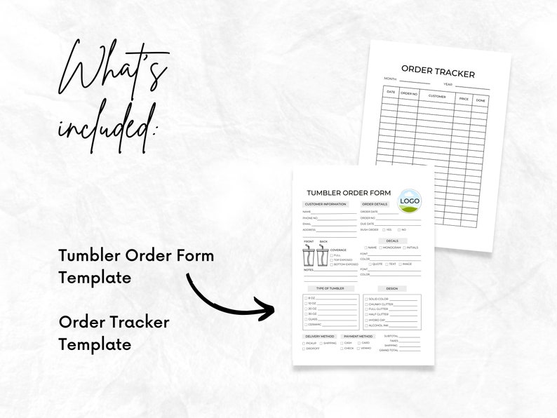 Tumbler Order Form Editable Tumbler Order Form Template - Etsy