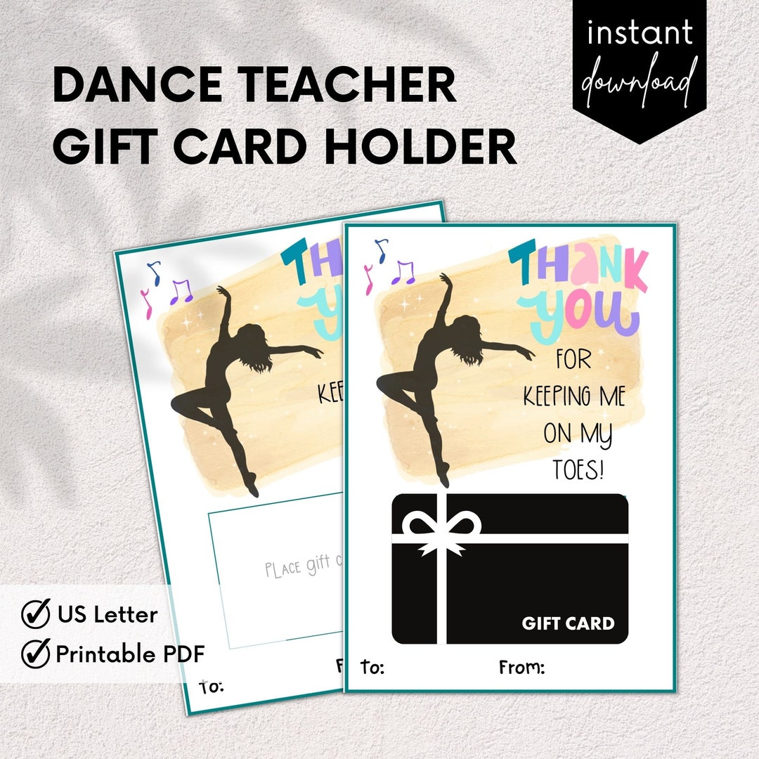 Dance Teacher Appreciation, Dance Teacher Gift Tags, Teacher Card ...