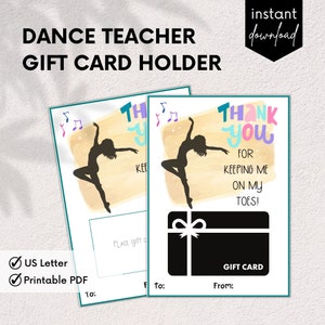 Dance Teacher Appreciation, Dance Teacher Gift Tags, Teacher Card ...