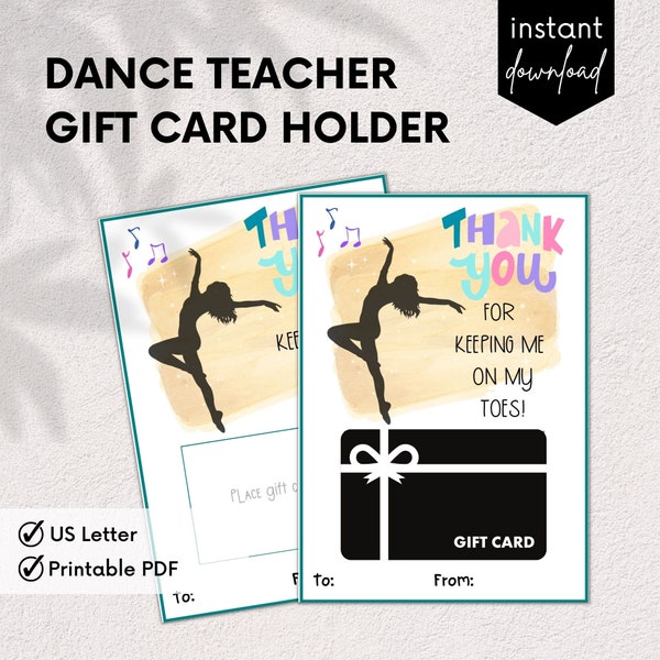 Dance Teacher Card - Etsy