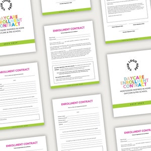 Home Daycare, Daycare Agreement, Child Care Enrollment Form, Childcare ...