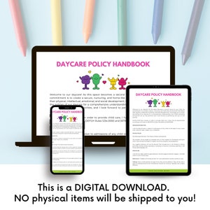 Daycare Parent Handbook, Childcare Enrollment Forms, Daycare Policies ...