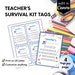 Editable Teacher Survival Kit Tag, Teacher Survival Kit Printable ...