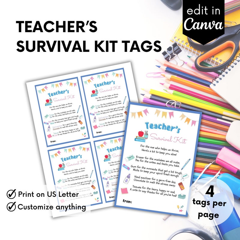 Survival Kit Printable - Etsy