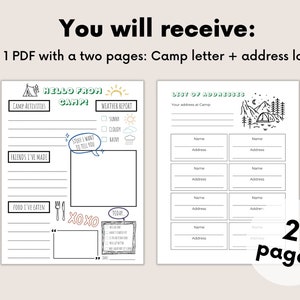 Printable Camp Letter, Away Camp, Camper Essentials, Instant Download ...