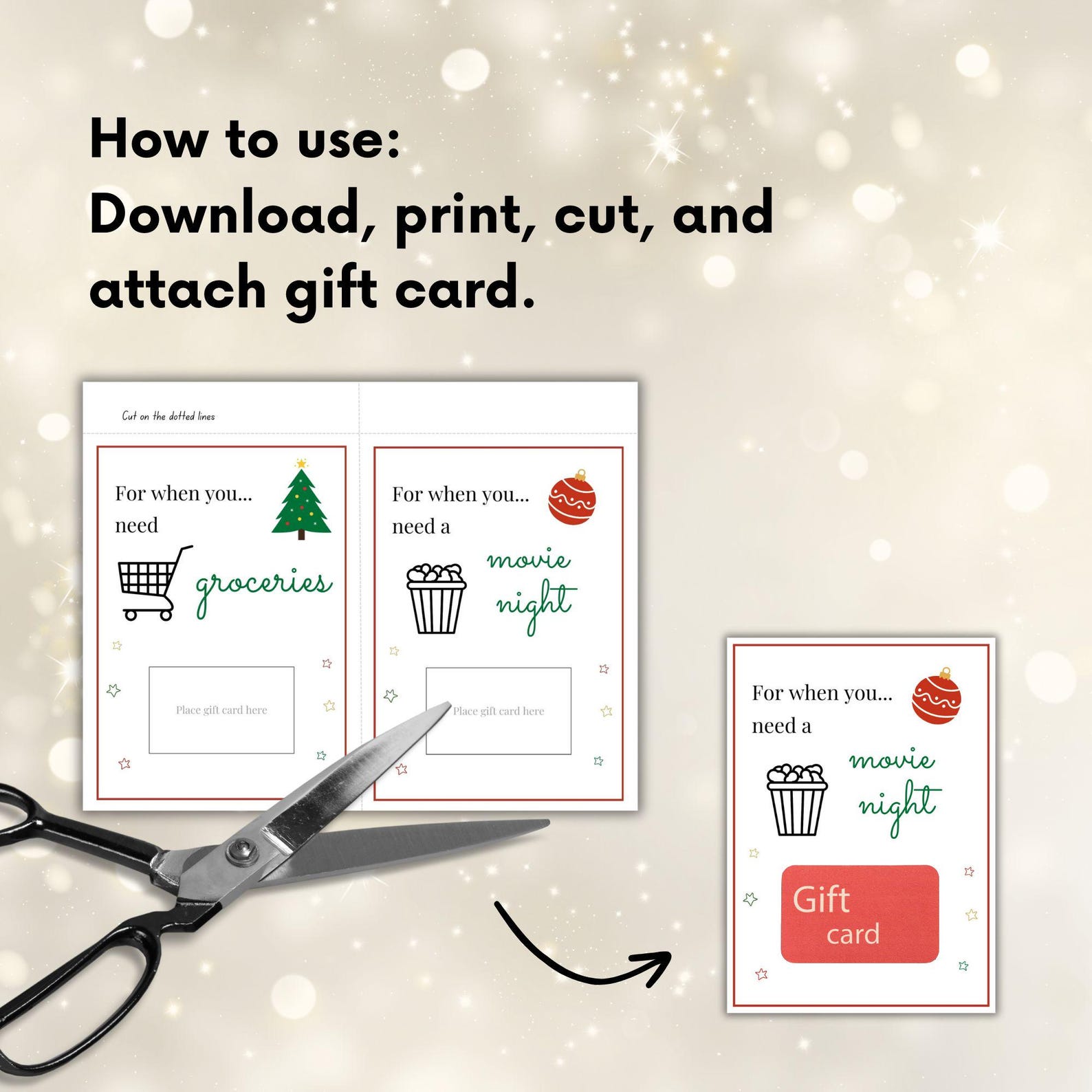 Printable Christmas Gift Card Holder, Ideal for Teens and Adults ...