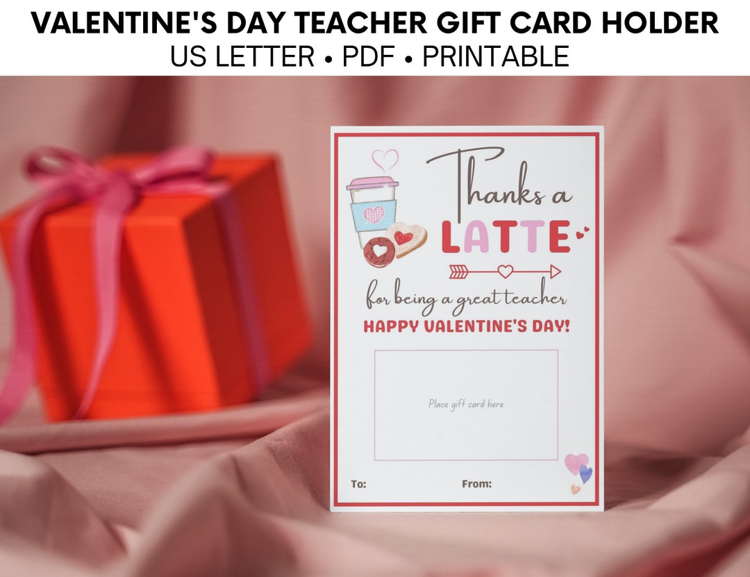 Instant Download, Happy Valentines Day, Thanks A Latte, Valentine ...