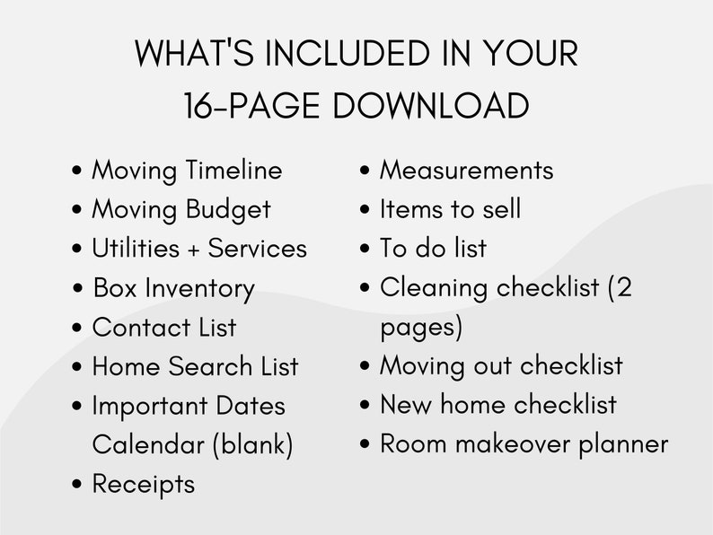 Moving Checklist Moving Binder Moving Planner Moving Etsy