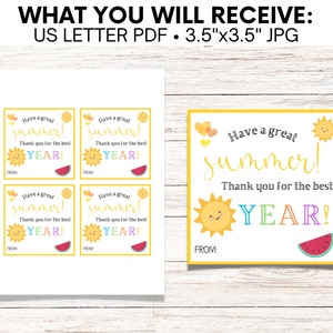 Last Day of School Tag, Beach Towel Gift Tag, Happy Summer Gift Tag ...