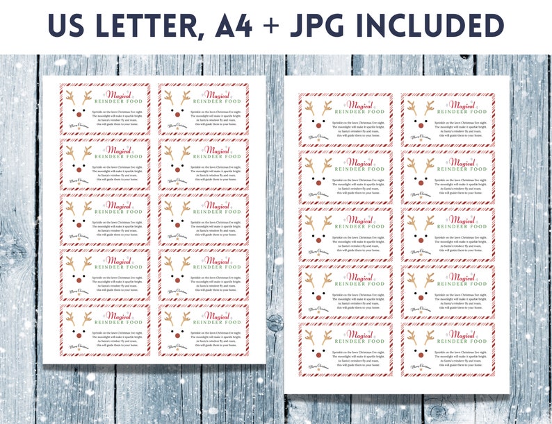 Magic Reindeer Food Printable Reindeer Food Tags Reindeer - Etsy