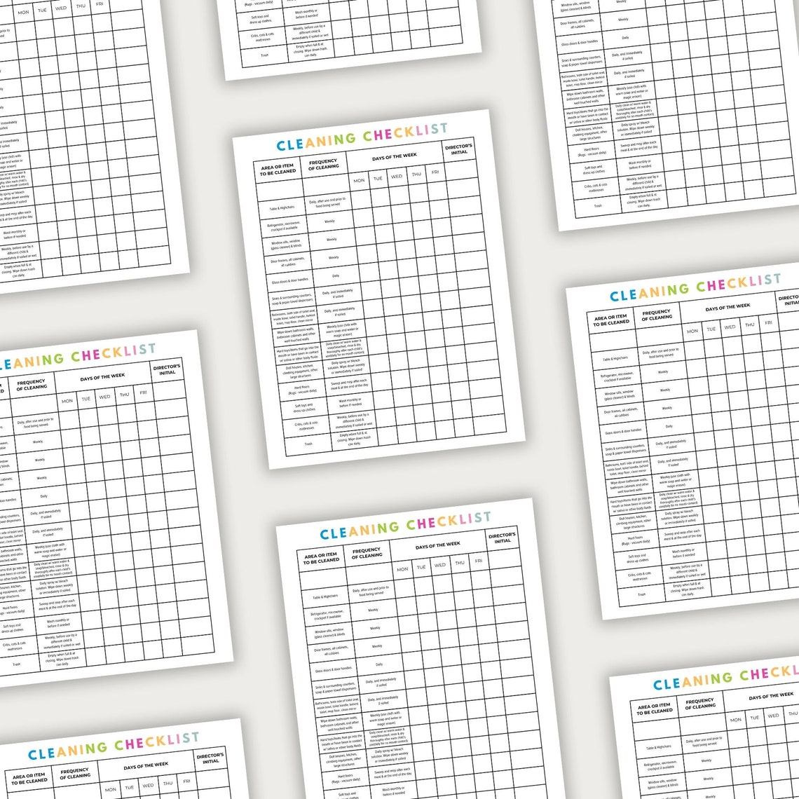 Daycare Cleaning Checklist, Home Daycare, Keep A Nice & Tidy Child Care ...