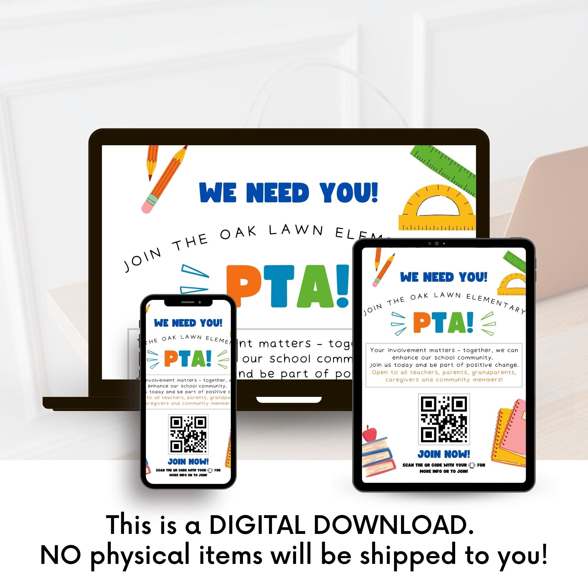 Pta Membership Form, Editable Template, School Pto Pta Recruitment ...
