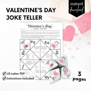 Cootie Catcher Valentine - Printable Kids Joke Teller - Fun Classroom ...