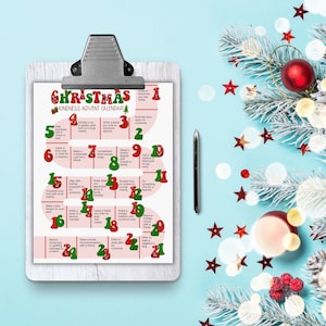 Printable Advent Calendar, Advent Calendar for Kids, Christmas 25 Days ...