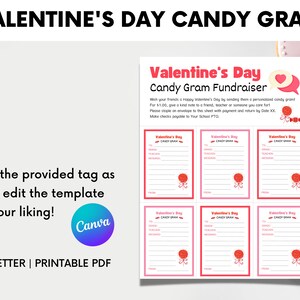 Editable Candy Gram Flyer, School Fundraiser, Valentines Party Games ...