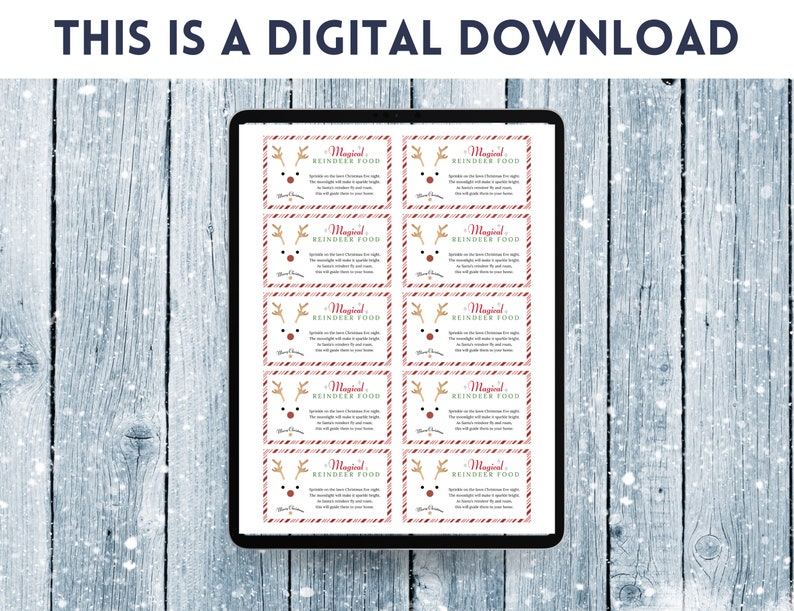 Magic Reindeer Food Printable Reindeer Food Tags Reindeer - Etsy