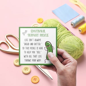 Printable Cards, Emotional Support Pickle Printable Tag, Gifts Tag ...