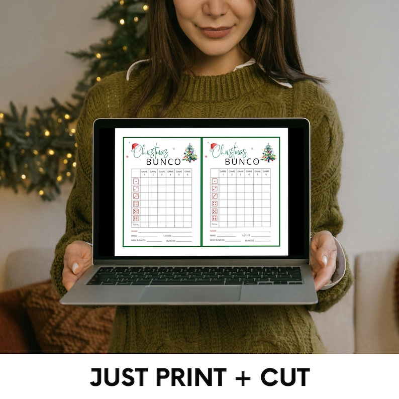 Printable Christmas Bunco Card, Christmas Bunco Set, Christmas Bunco ...