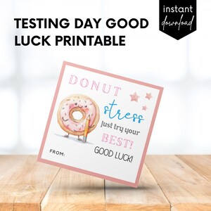 Testing Day Good Luck Printable, Encouragement Digital Download, Test ...