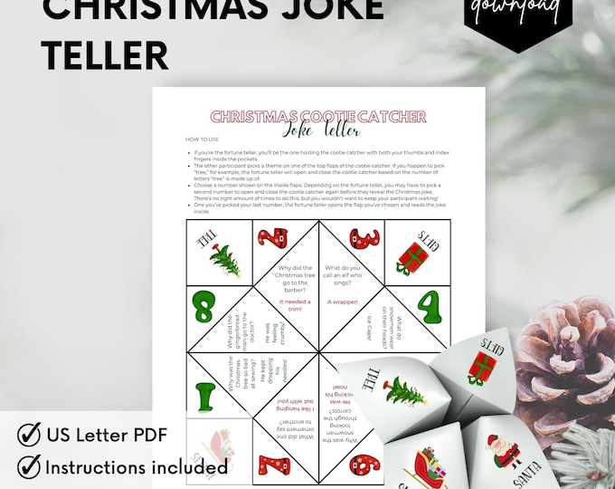 Christmas Joke Card, Christmas Joke Tellers, Fortune Teller, Cootie ...
