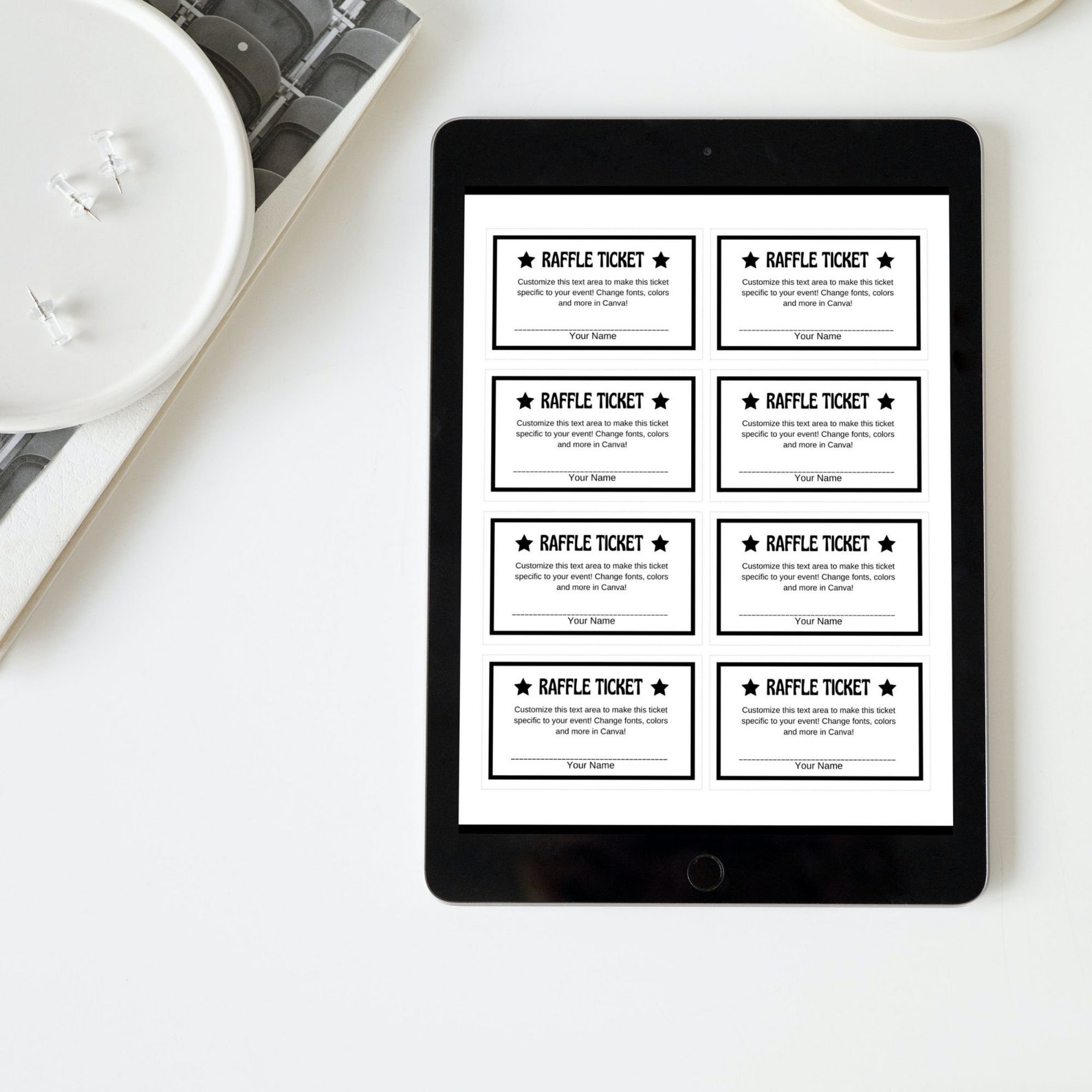 Instant Download, Printable Raffle Ticket, Custom, Diy Ticket, Enter to ...