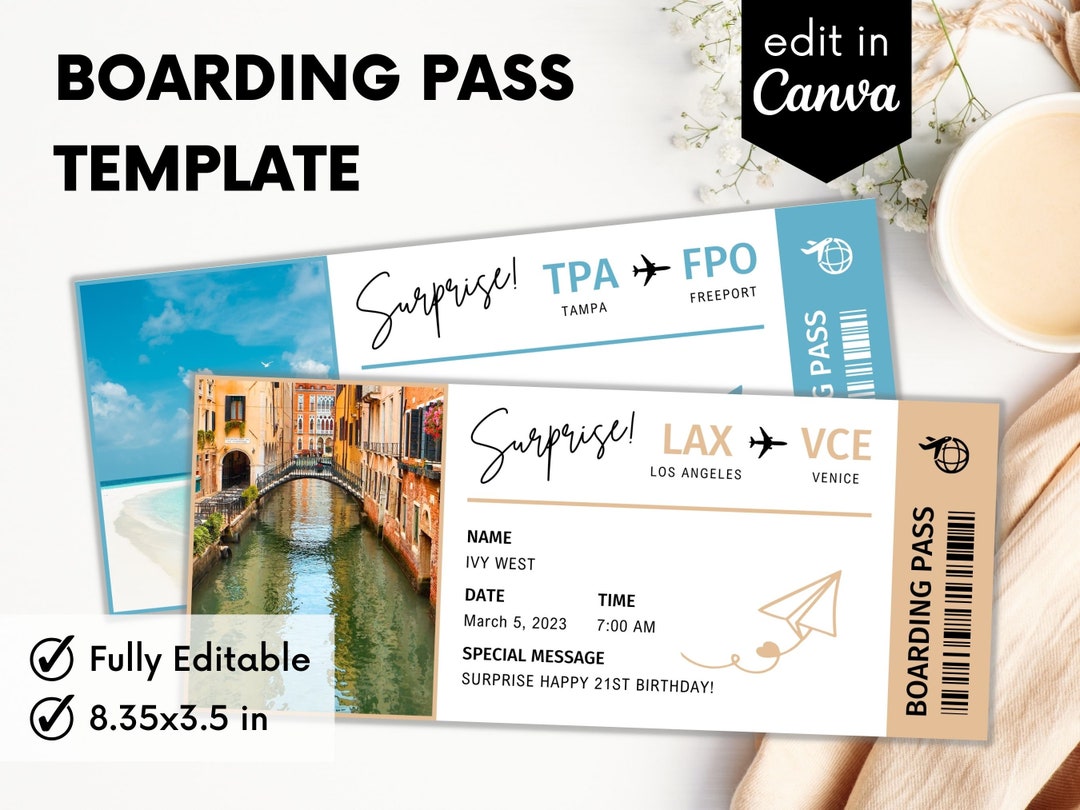 Printable Airline Ticket Flight Gift Voucher Couple Gift - Etsy