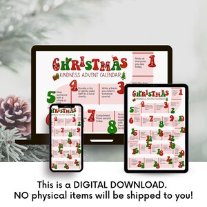 Printable Advent Calendar, Advent Calendar for Kids, Christmas 25 Days ...