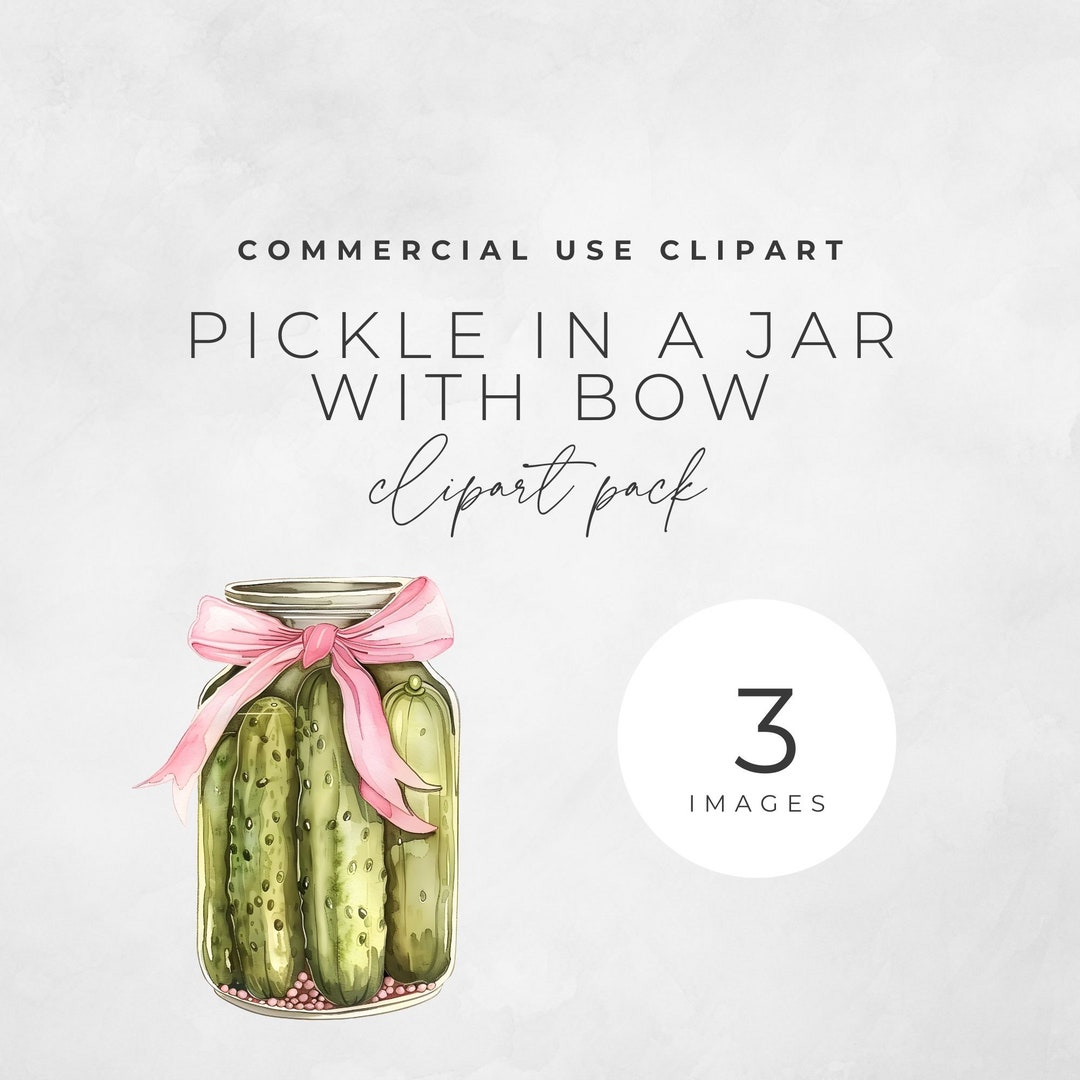 Coquette Pickle Png, Pink Bow Png, Pickle Jar Png, Canned Pickle ...