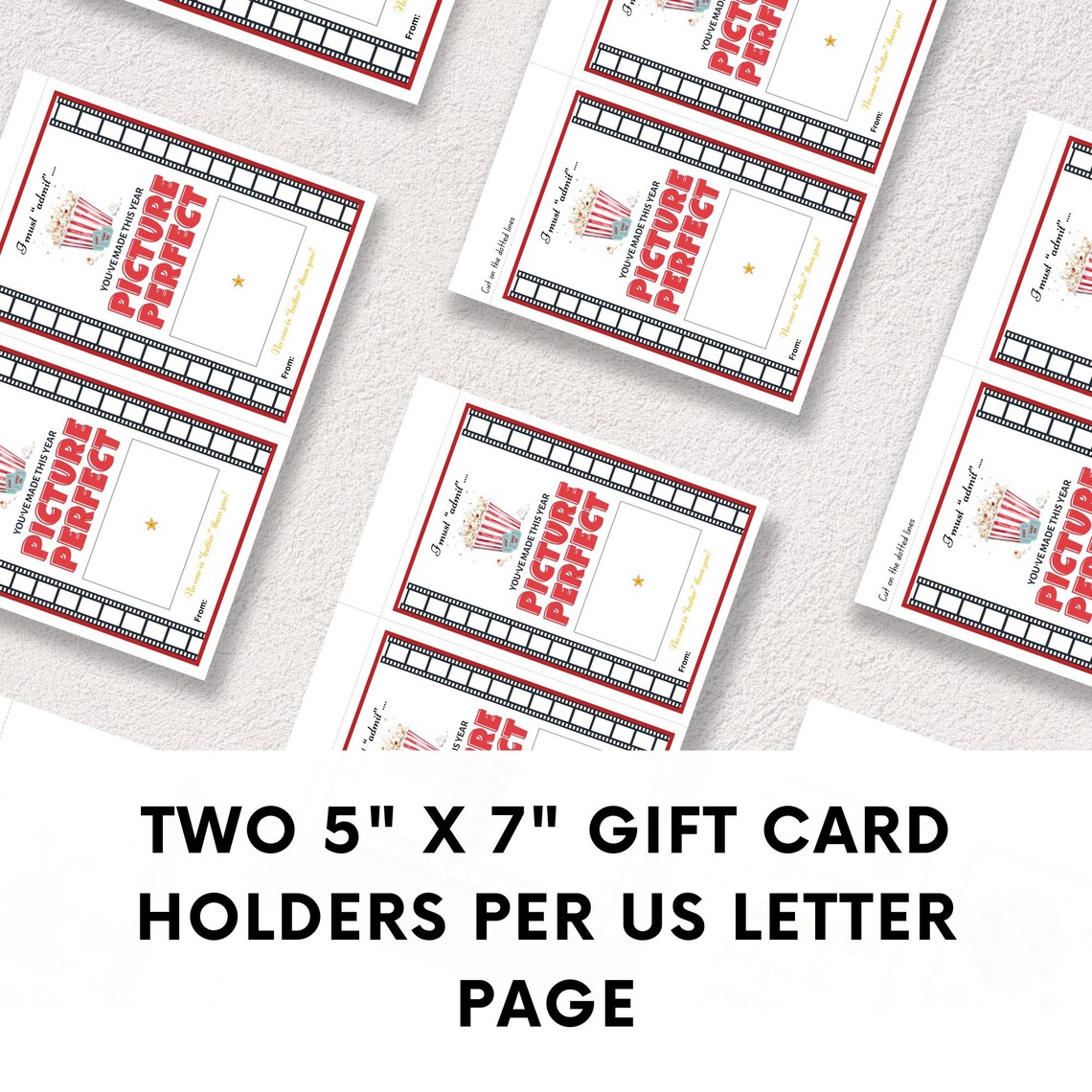 Printable Teacher Appreciation Movie Gift Card Holder, Movie Gift Card ...