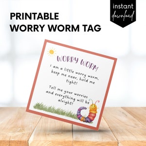 Worry Worm Tags & Worry Worm Cards for Crochet Worms, Printable Tag ...