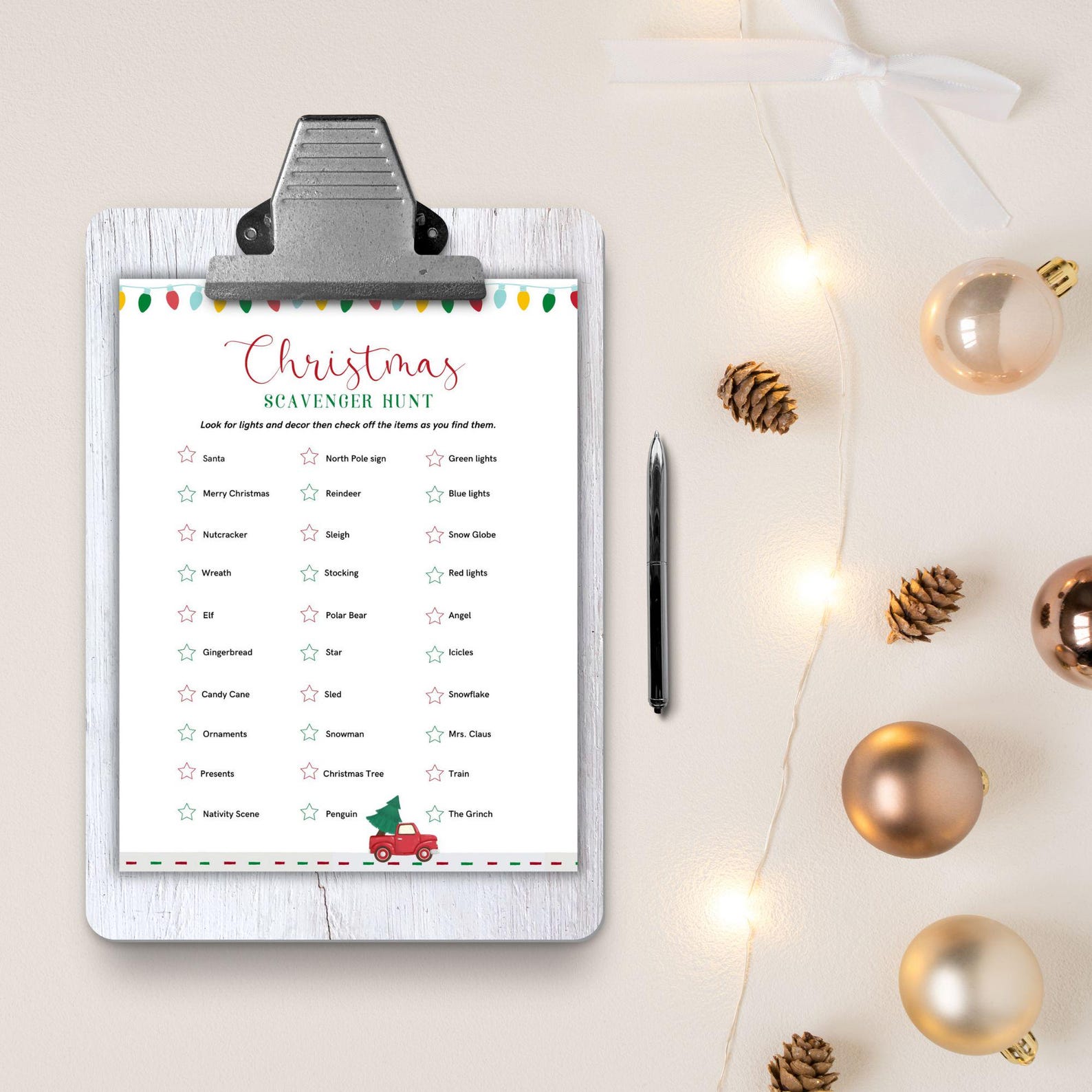 Christmas Lights Scavenger Hunt, Christmas Decoration Scavenger Hunt ...