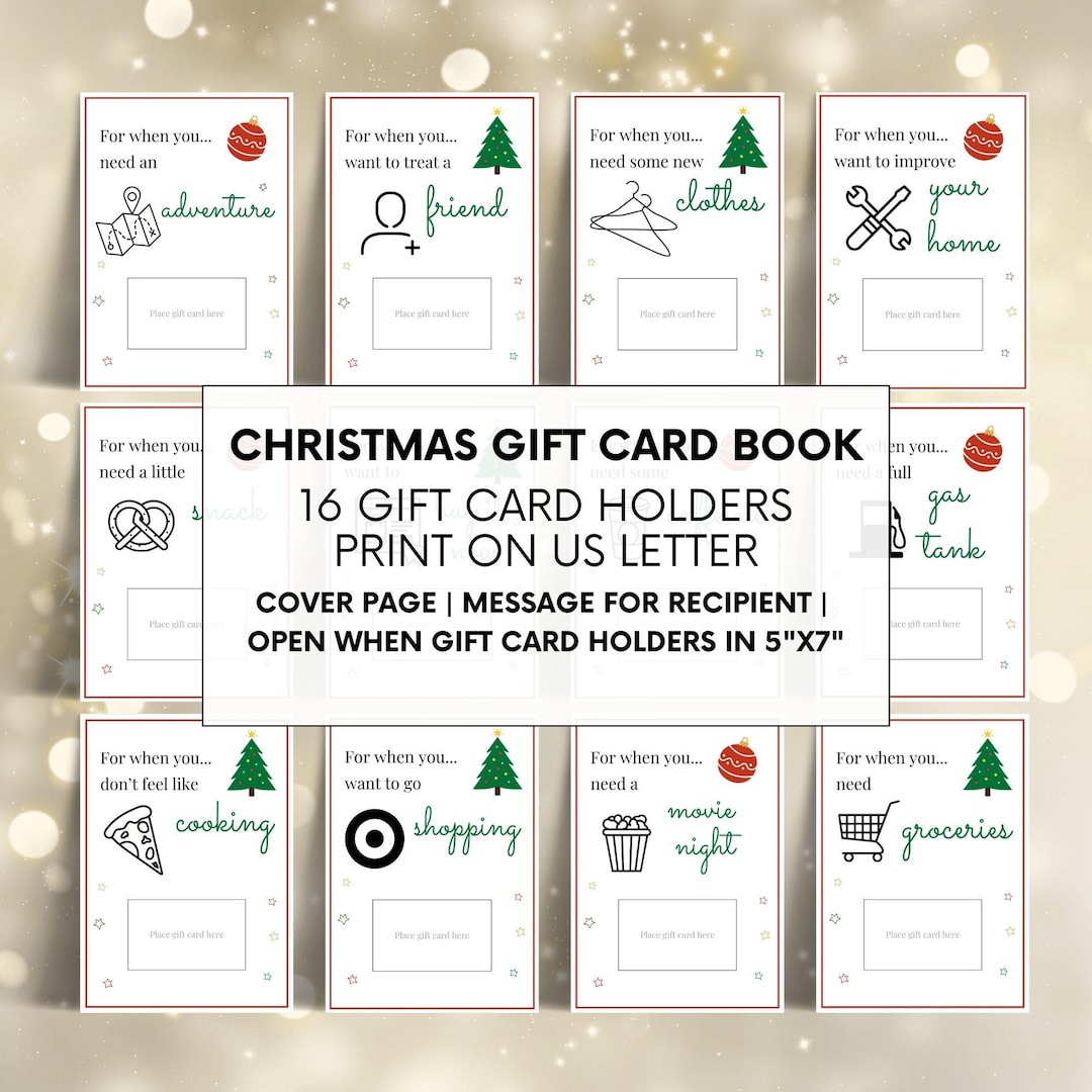 Printable Christmas Gift Card Holder, Ideal for Teens and Adults ...