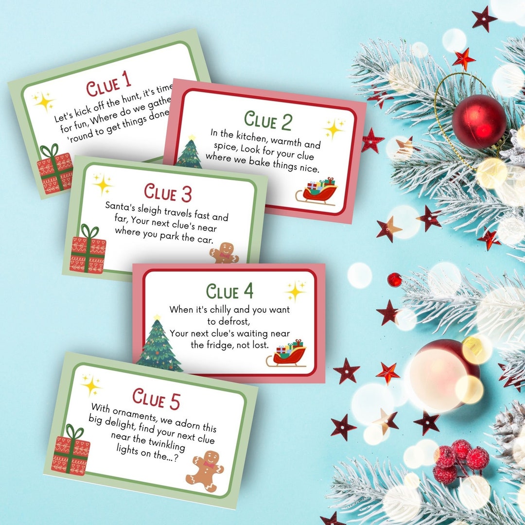 Indoor Christmas Treasure Hunt, Christmas Scavenger Hunt, Christmas ...