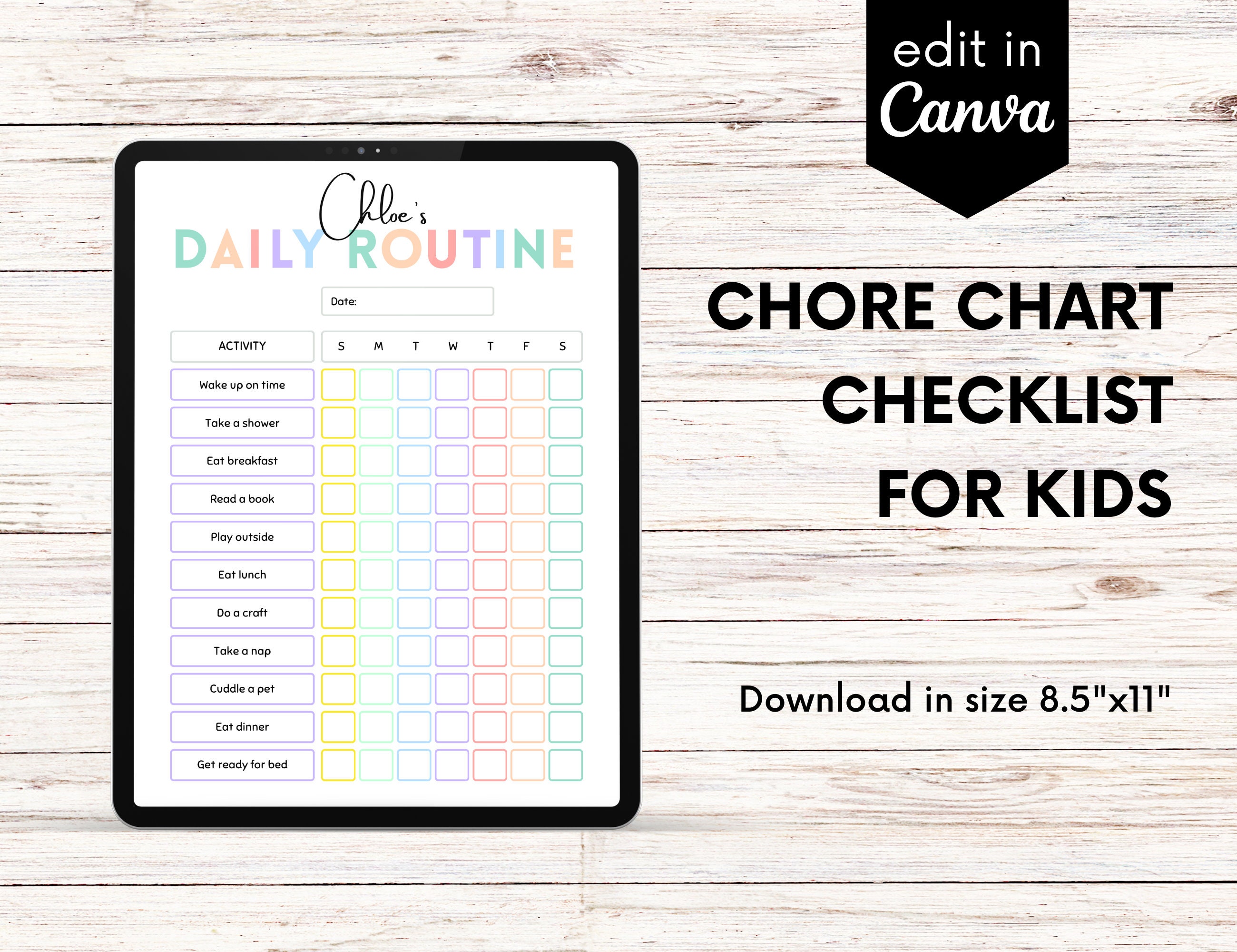 Chore Chart for Kids Chore Chart Morning Routine for Kids - Etsy UK