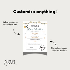 Ghost Adoption Certificate, Adopt A Ghost Party Favors Printables ...