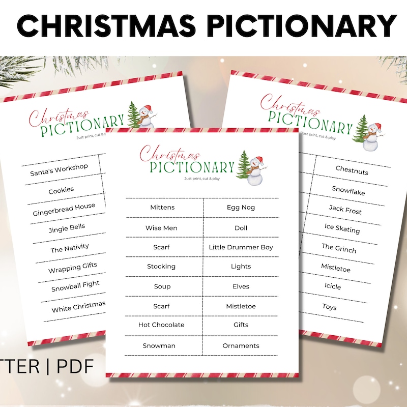 Christmas Pictionary - Etsy