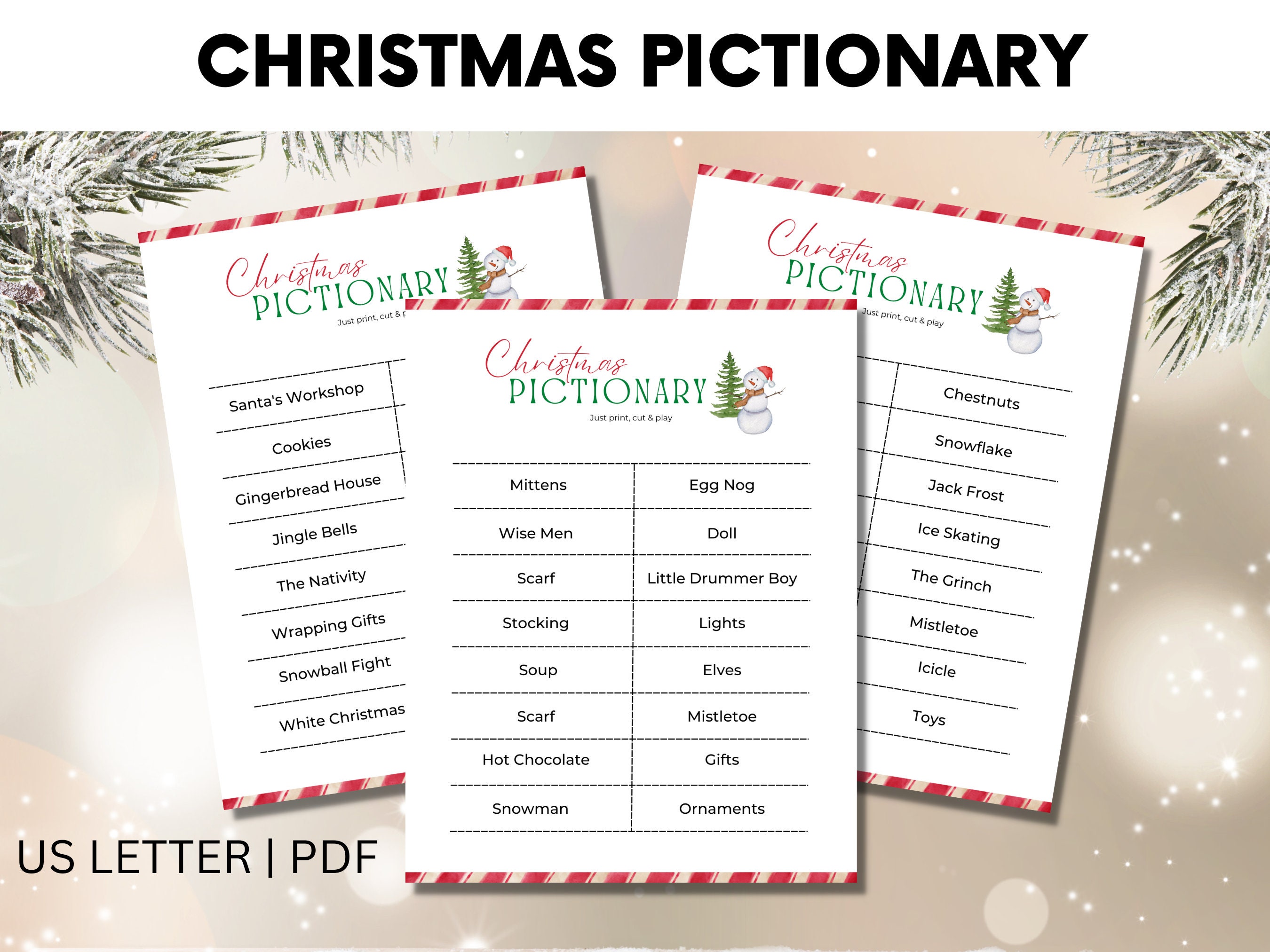 Christmas Pictionary Words