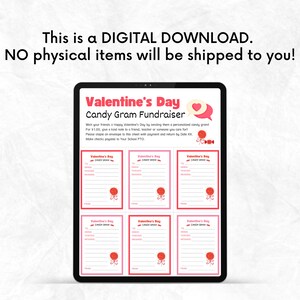Editable Candy Gram Flyer, School Fundraiser, Valentines Party Games ...